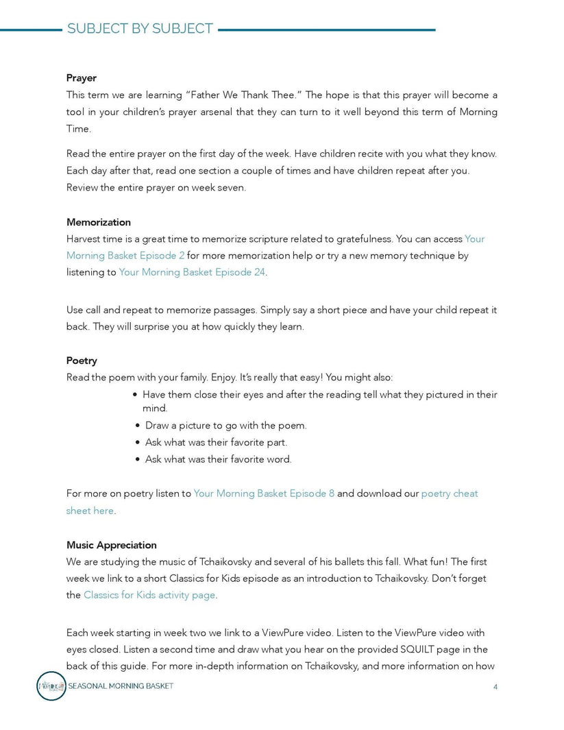 Fall Morning Time Plans – Homeschool Better Together
