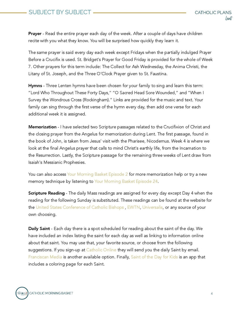 Lent Morning Time Plans – Homeschool Better Together