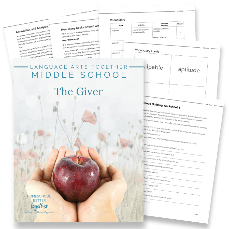 The Giver Middle School Language Arts Together – Homeschool Better Together